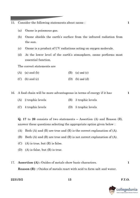 CBSE Class 10 Science Question Paper 2024 (Set 2 - 31/3/2) with Answer Key