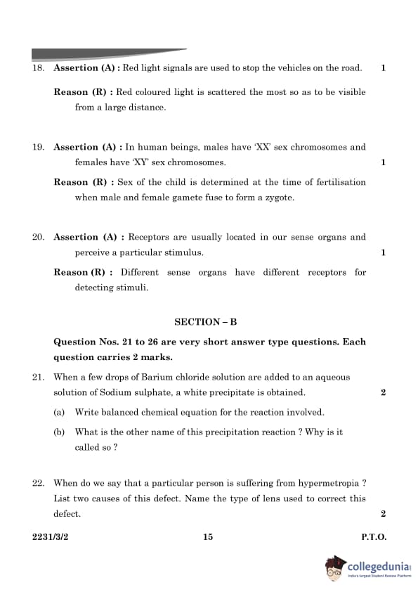 CBSE Class 10 Science Question Paper 2024 (Set 2 - 31/3/2) with Answer Key