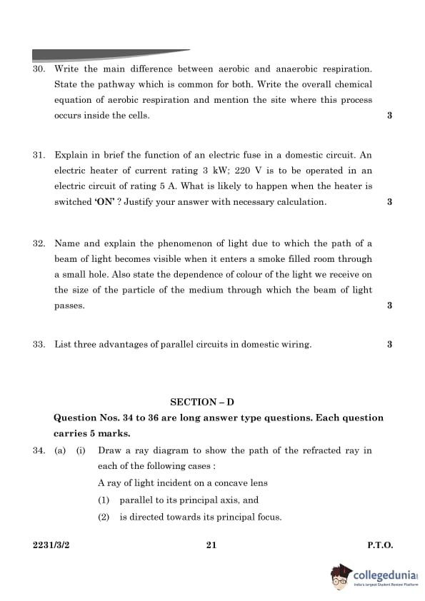 CBSE Class 10 Science Question Paper 2024 (Set 2 - 31/3/2) with Answer Key
