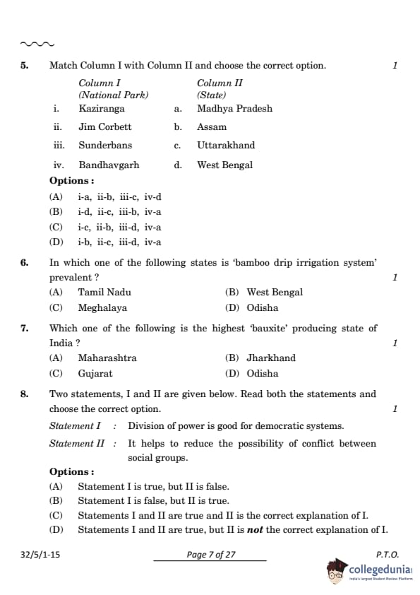 CBSE Class 10 Social Science Question Paper 2024 (Set 1 - 32/5/1 ...