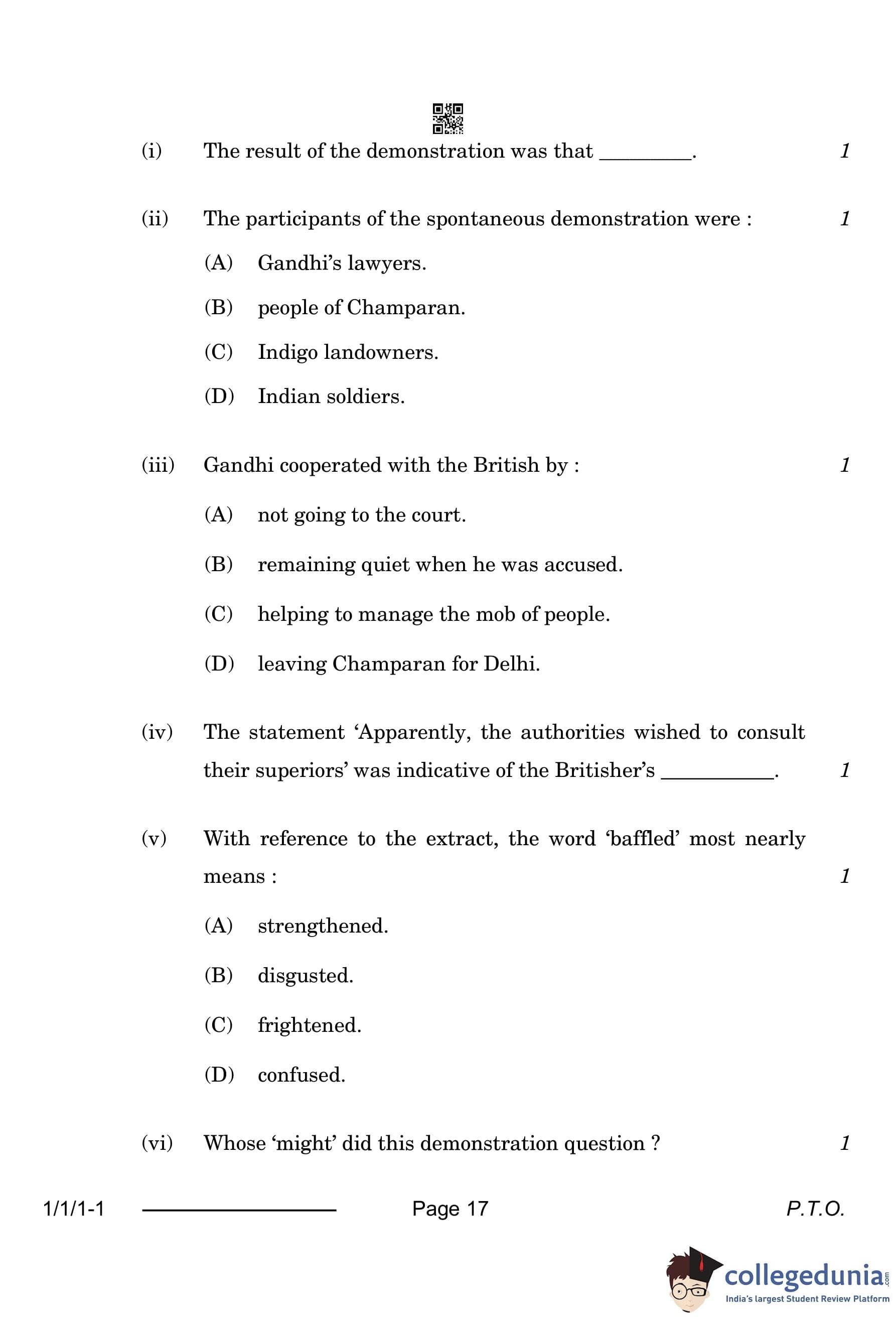 CBSE Class 12 English Question Paper 2024 (Set 1 - 1/1/1) Available ...