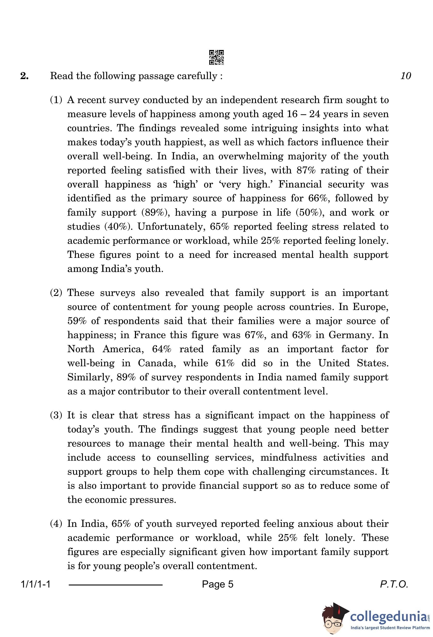 CBSE Class 12 English Question Paper 2024 (Set 1 - 1/1/1) Available ...