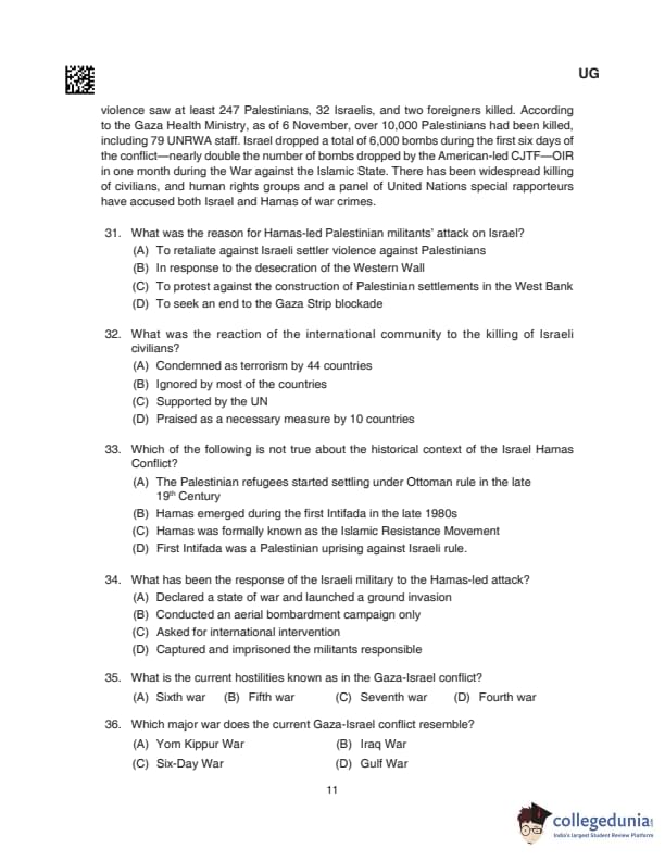 CLAT UG Question Paper 2024 Set A (Available)- Download Solutions and Answer Key pdf