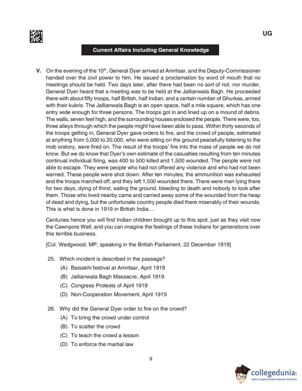 CLAT UG Question Paper 2024 Set A (Available)- Download Solutions and Answer Key pdf