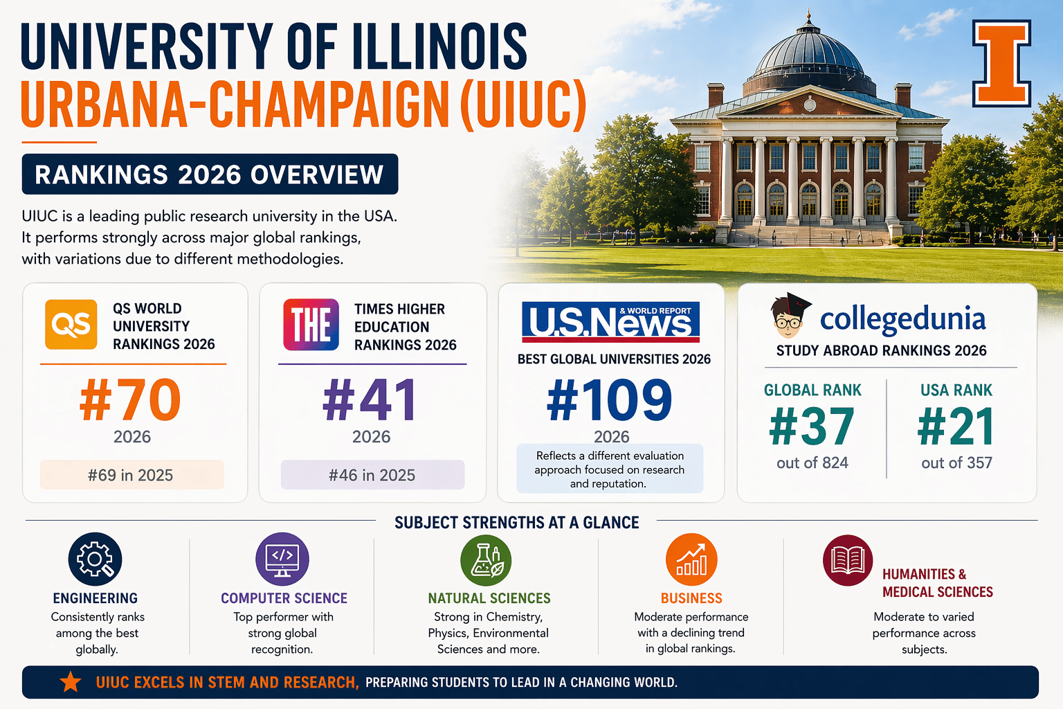 University of Illinois Urbana Champaign (UIUC) Rankings 2026