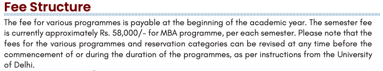 FMS Delhi Courses & Fees 2025