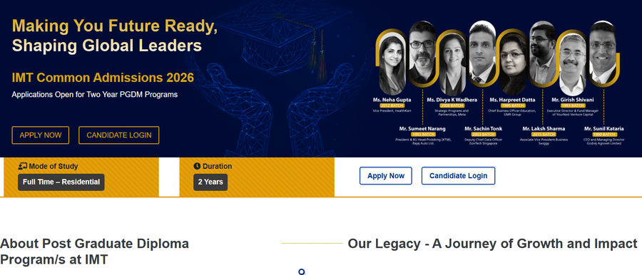 IMT Invites Common Application for MBA Admission 2026 @imt.edu; Apply Now!