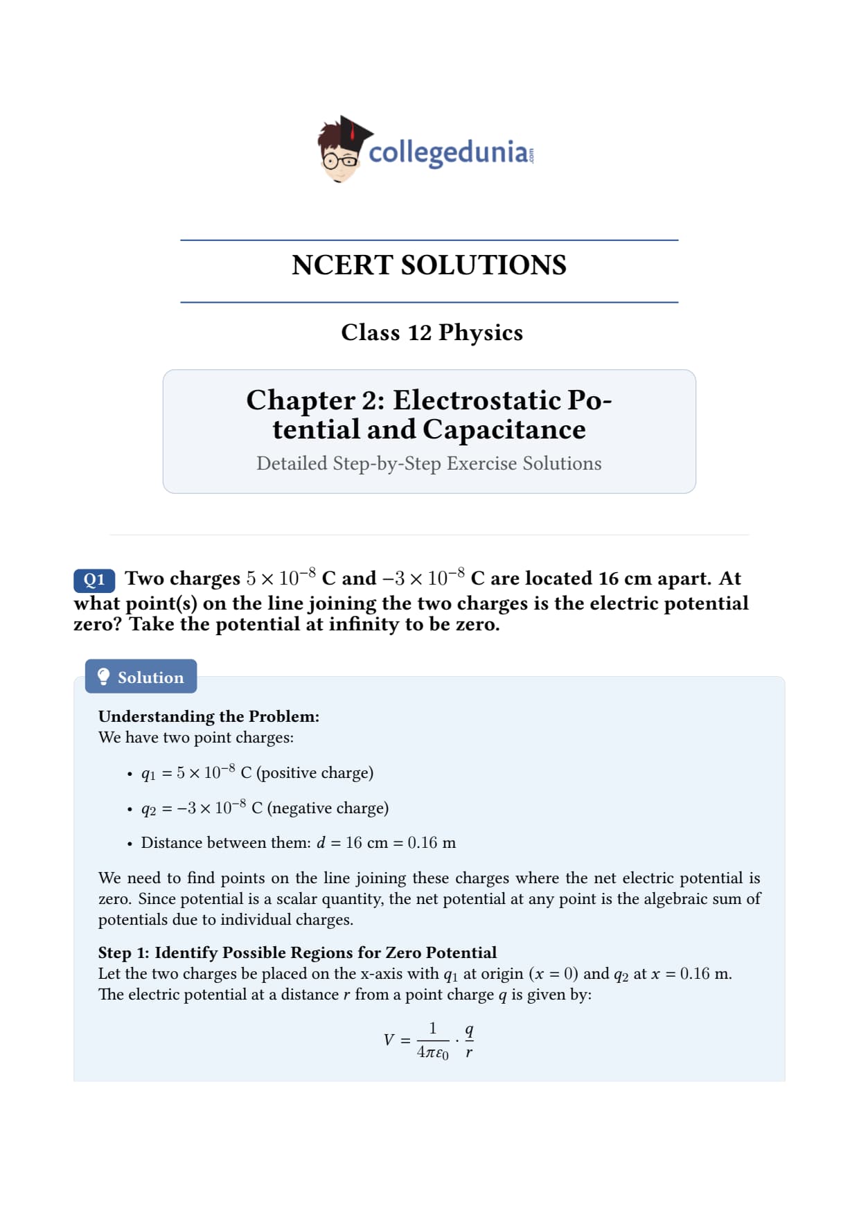 NCERT Class 12 Physics Chapter 2 Electrostatic Potential and ...