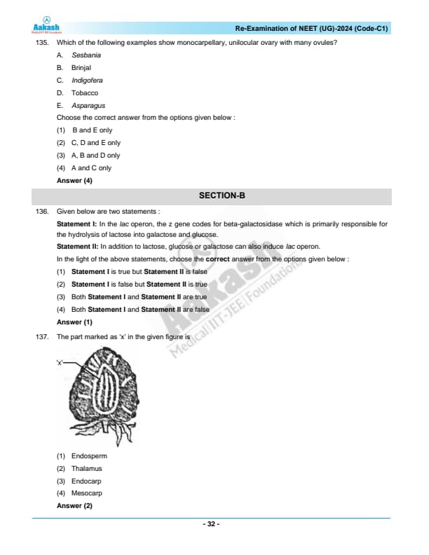 NEET Re-Exam 2024 Question Paper (Available) with Answer Key PDF