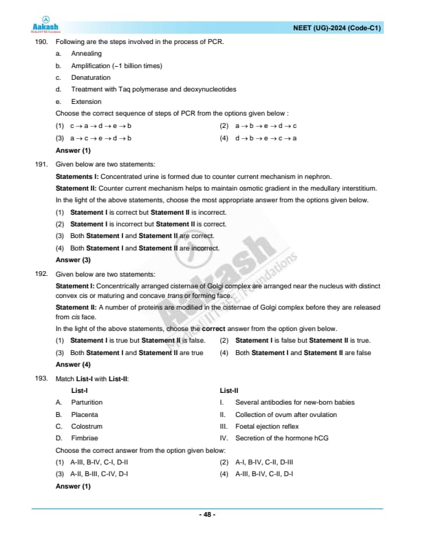 NEET Re-Exam 2024 Question Paper (Available) with Answer Key PDF