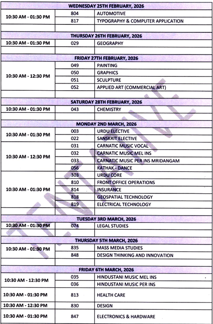 CBSE Board Exams 2026 Date Sheet Out; Exams from February 17