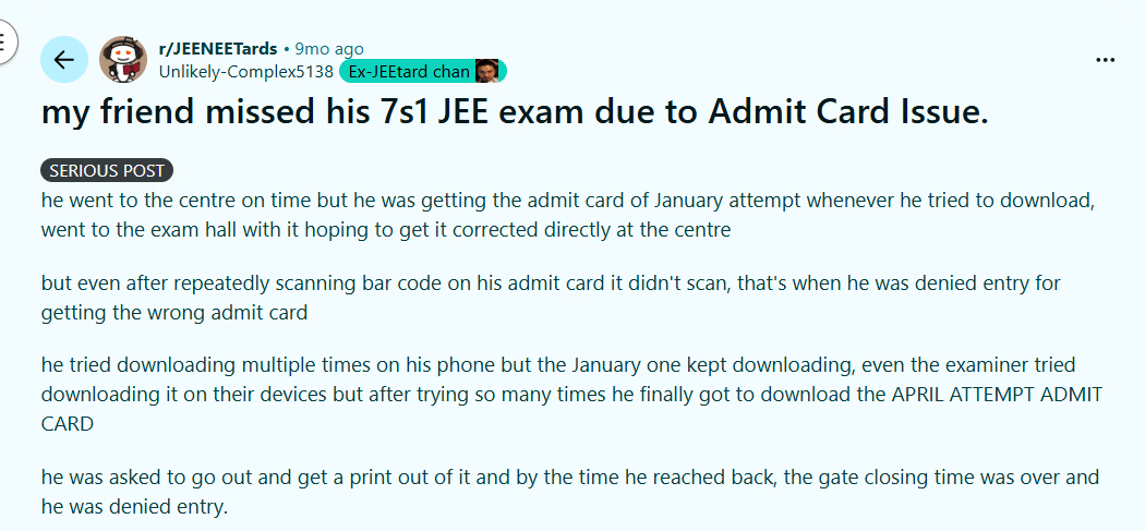 JEE Main Admit Card Errors: Common Mistakes, Correction Steps & NTA ...