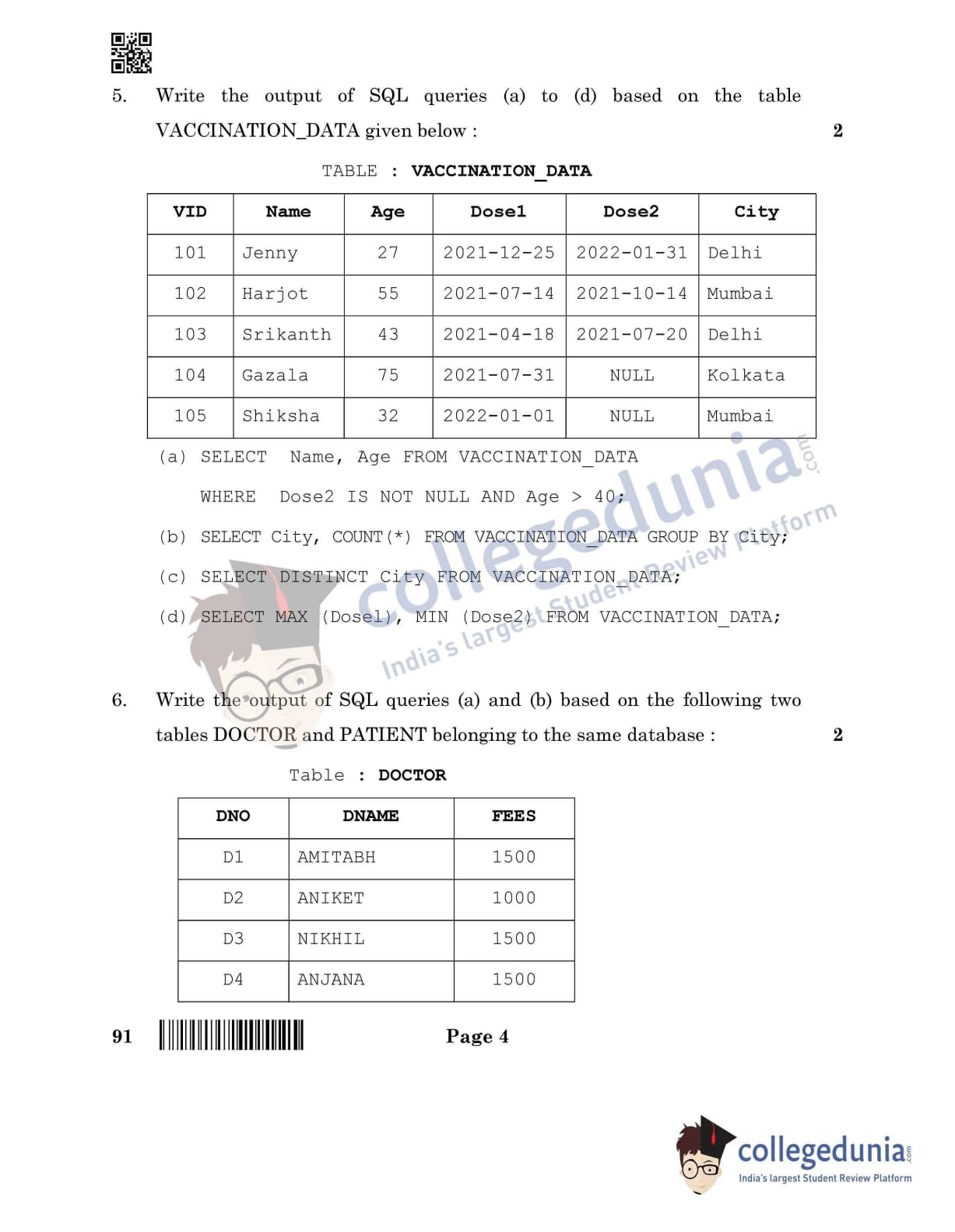 CBSE Class 12 Computer Science Question Paper 2022 with Answer Key ...