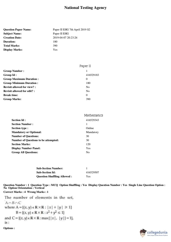 Jee Main 2019 Question Paper With Solutions Answer Keys