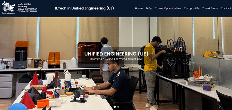 IIT Jammu Launches BTech in Unified Engineering 2026-27