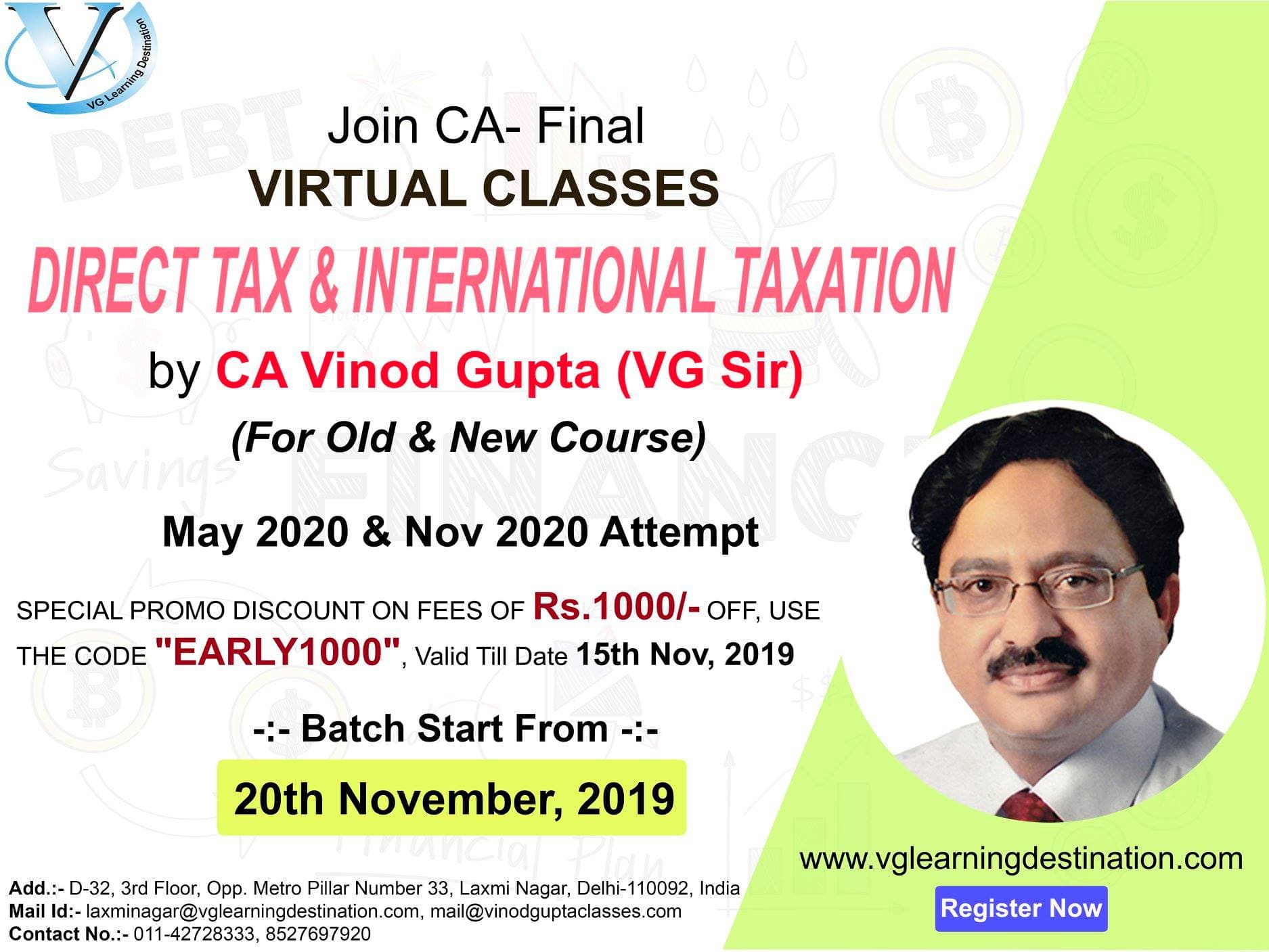 Vg Learning, Delhi: Courses, Fees, ACCA, US CPA, Enrolled Agent, CIA, US CMA, IFRS, Online ...