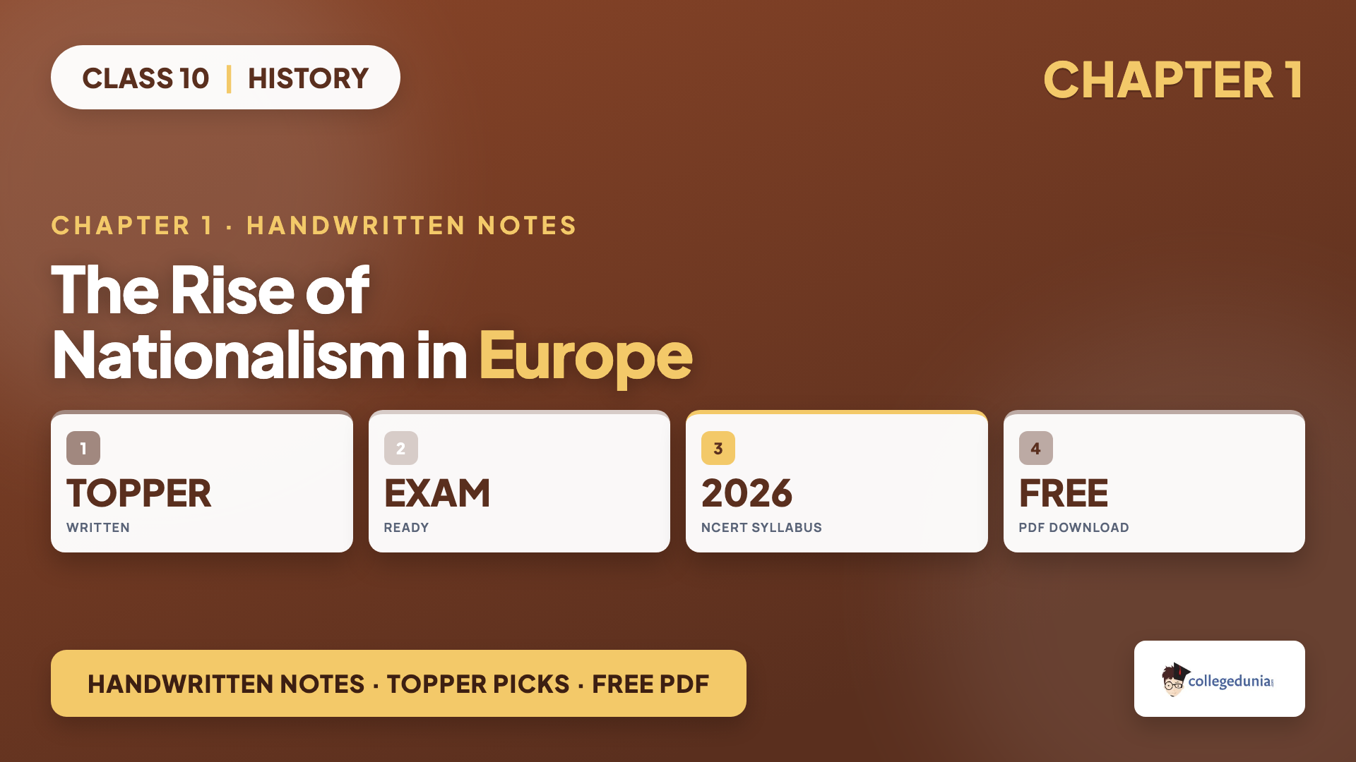Rise of Nationalism in Europe Class 10 Handwritten Notes
